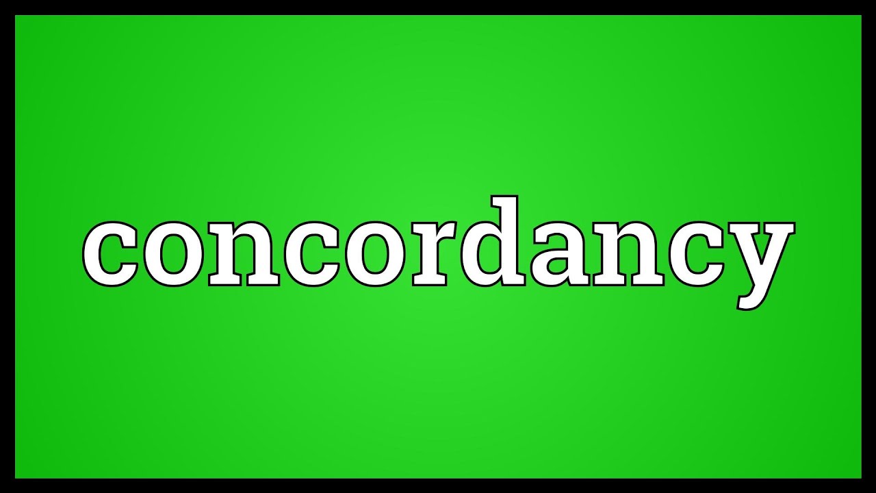 Concordancy Meaning - YouTube