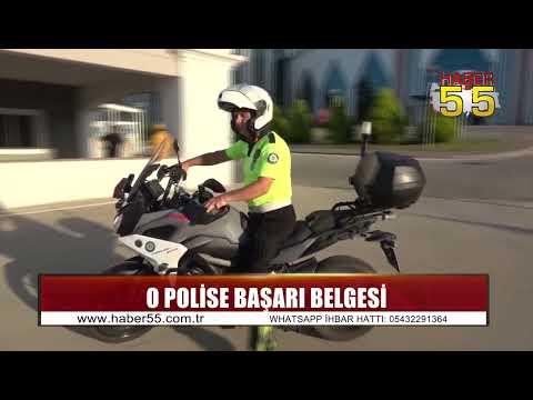 Samsun’da hız yapan motosikletli gence baba öğüdü veren o polise başarı belgesi