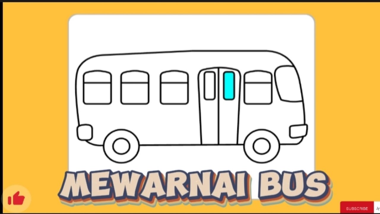 menggambar dan mewarnai bus || draw and coloring bus for child - YouTube