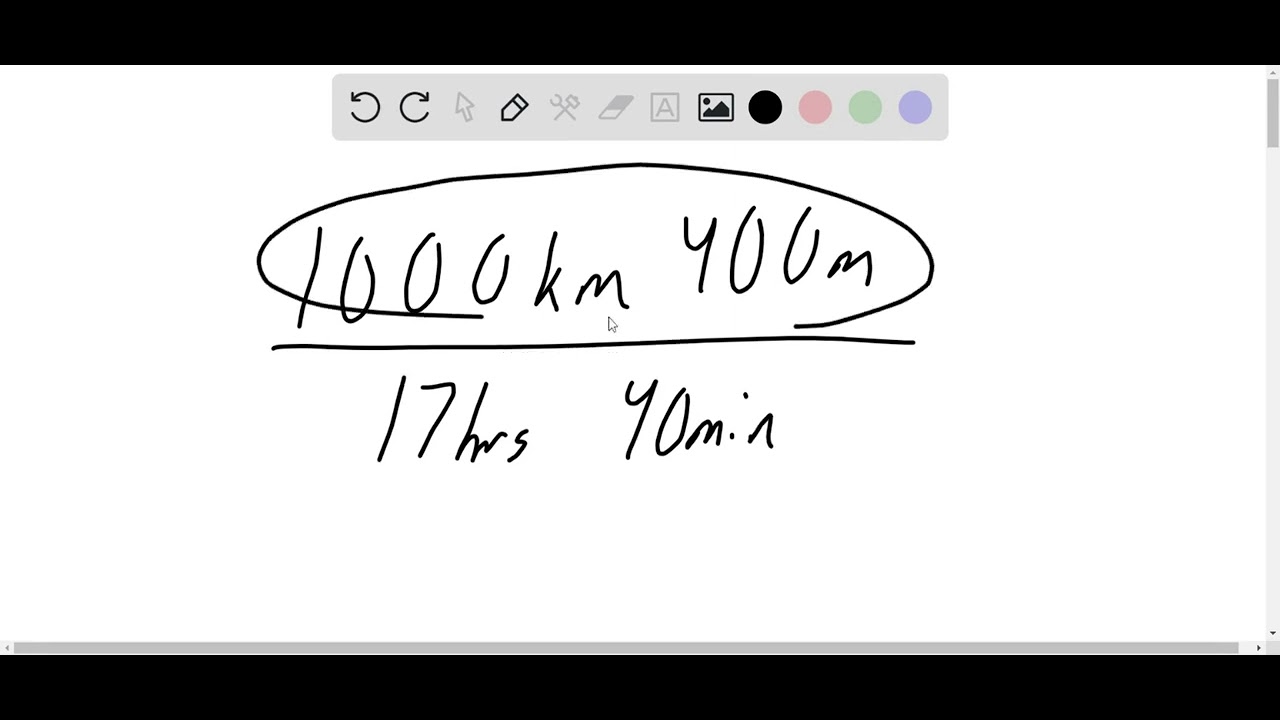 A train travel a distance of 1000km and 400m in 17 hours and 40 minutes ...