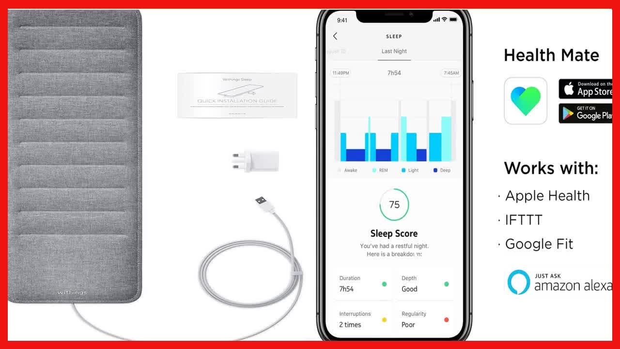 Withings Sleep - Sleep Tracking Pad Under The Mattress With Sleep Cycle ...