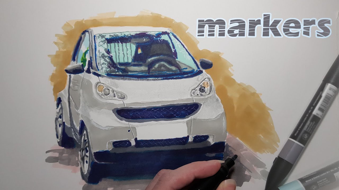 🚘 How to draw a car with markers - YouTube