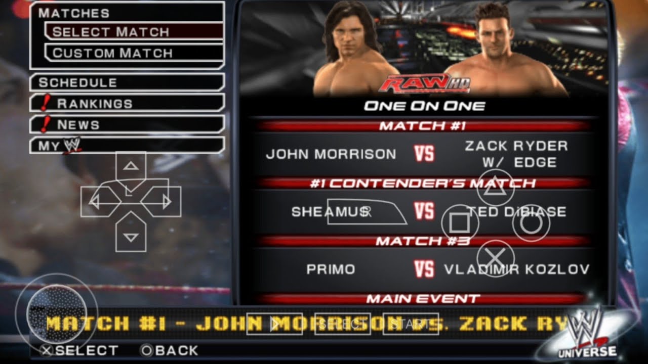 Wwe Smackdown Vs Raw 2011 Universe Mode PPSSPP Gameplay Part 1 | - YouTube