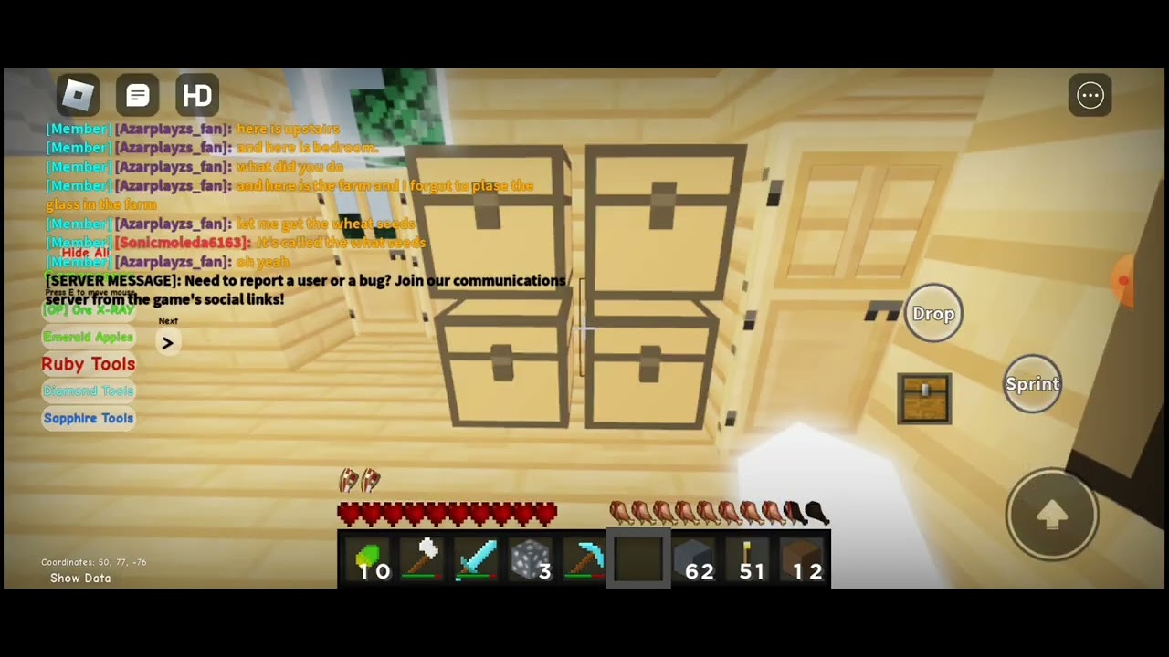 part 1 playing blox craft with my friend - YouTube