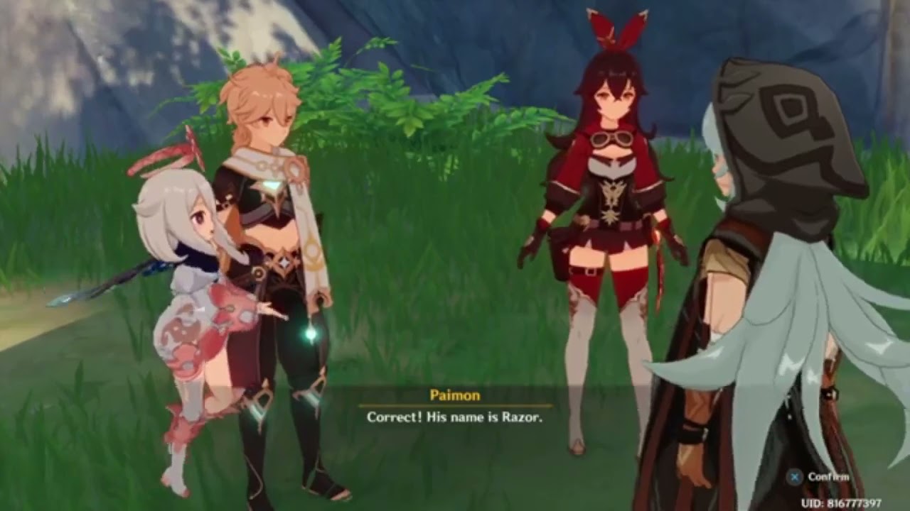 RAZOR MEETS AMBER NOT SO BURNY GIRL GENSHIN IMPACT CUTSCENE - YouTube