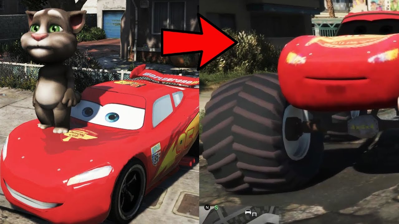 RAYO MCQUEEN TRANSFORMACIÓN en MONSTRUO MCQUEEN 4X4 Grand Theft Auto V ...