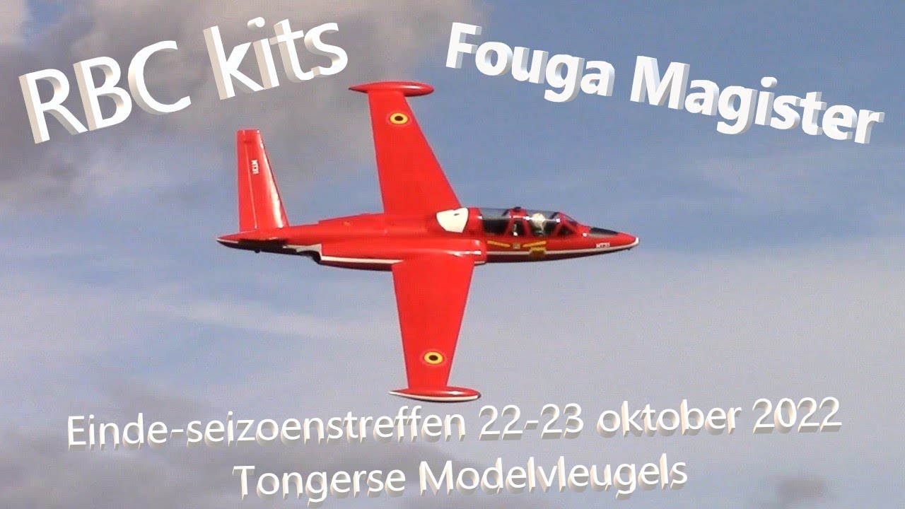 RBC kits Fouga Magister flying in Tongeren - YouTube