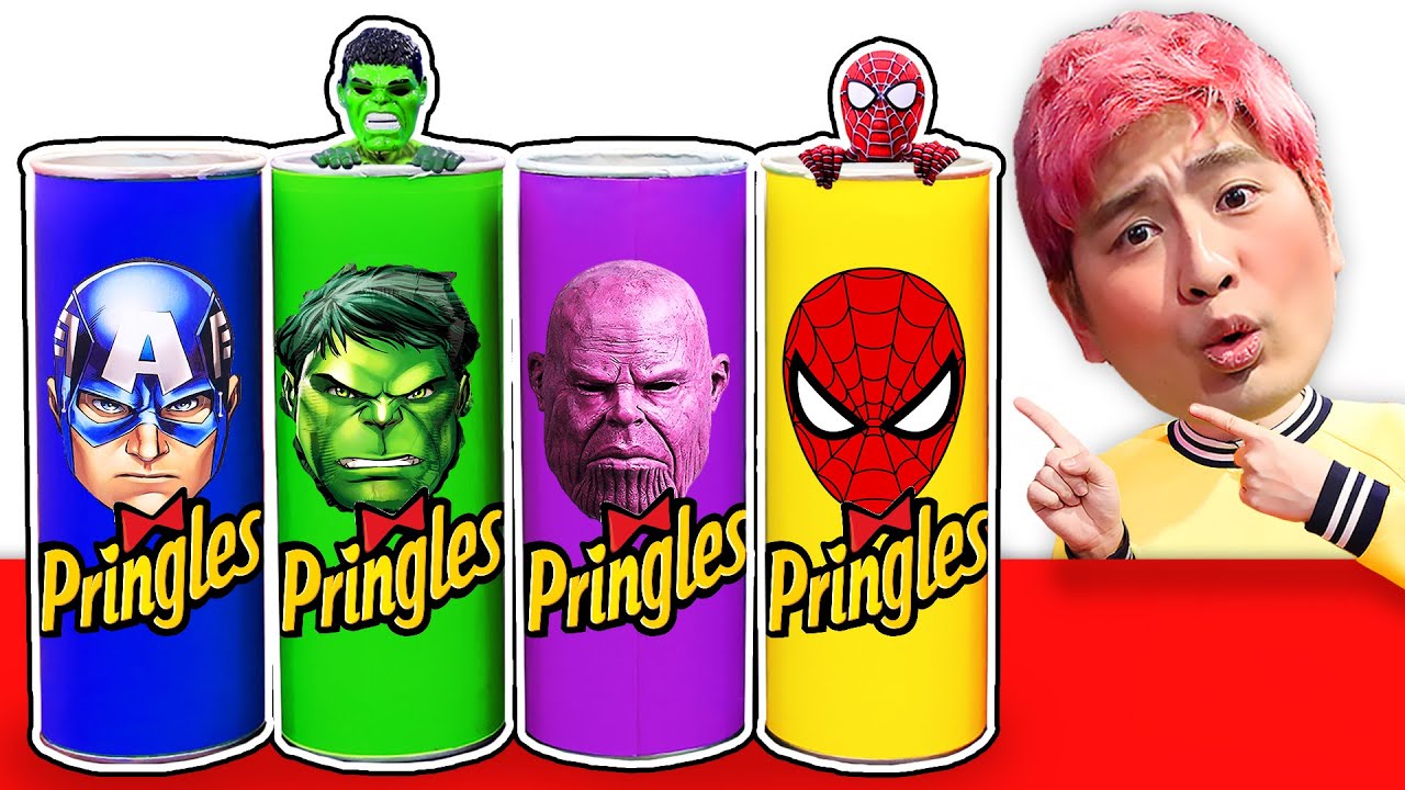 Making Pringles with Superheros! 프링글스에서 히어로가 나타나요! 럭키강이 LuckyKangi ...