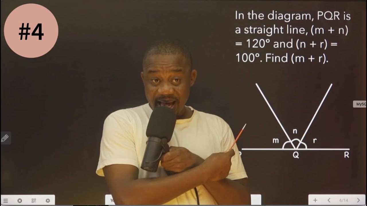 Geometry of straight lines | Angle on a straight line - Example 4 - YouTube