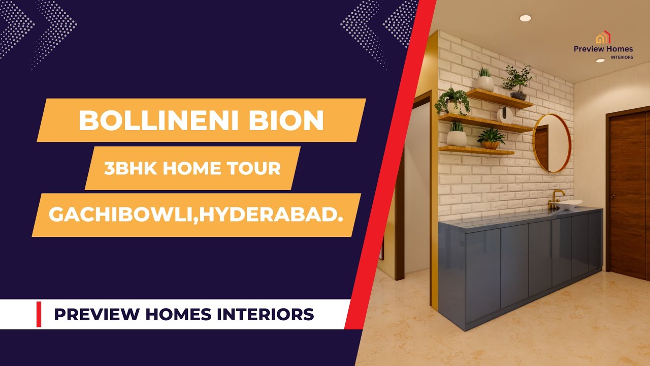 Luxury Revealed: Step Inside 3BHK Home in Bollineni Bion, Kondapur #interiordesign - YouTube