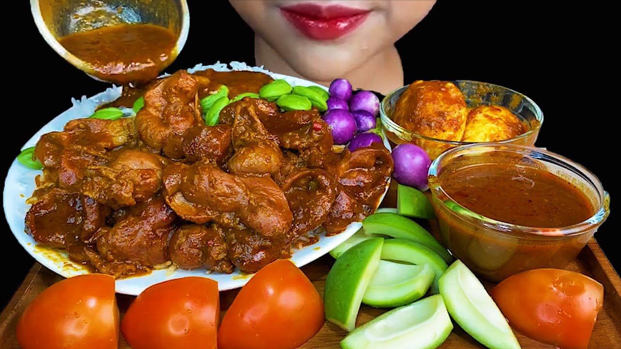 Boiled Eggs Curry, Chicken Gizzards Curry & White Rice - YouTube