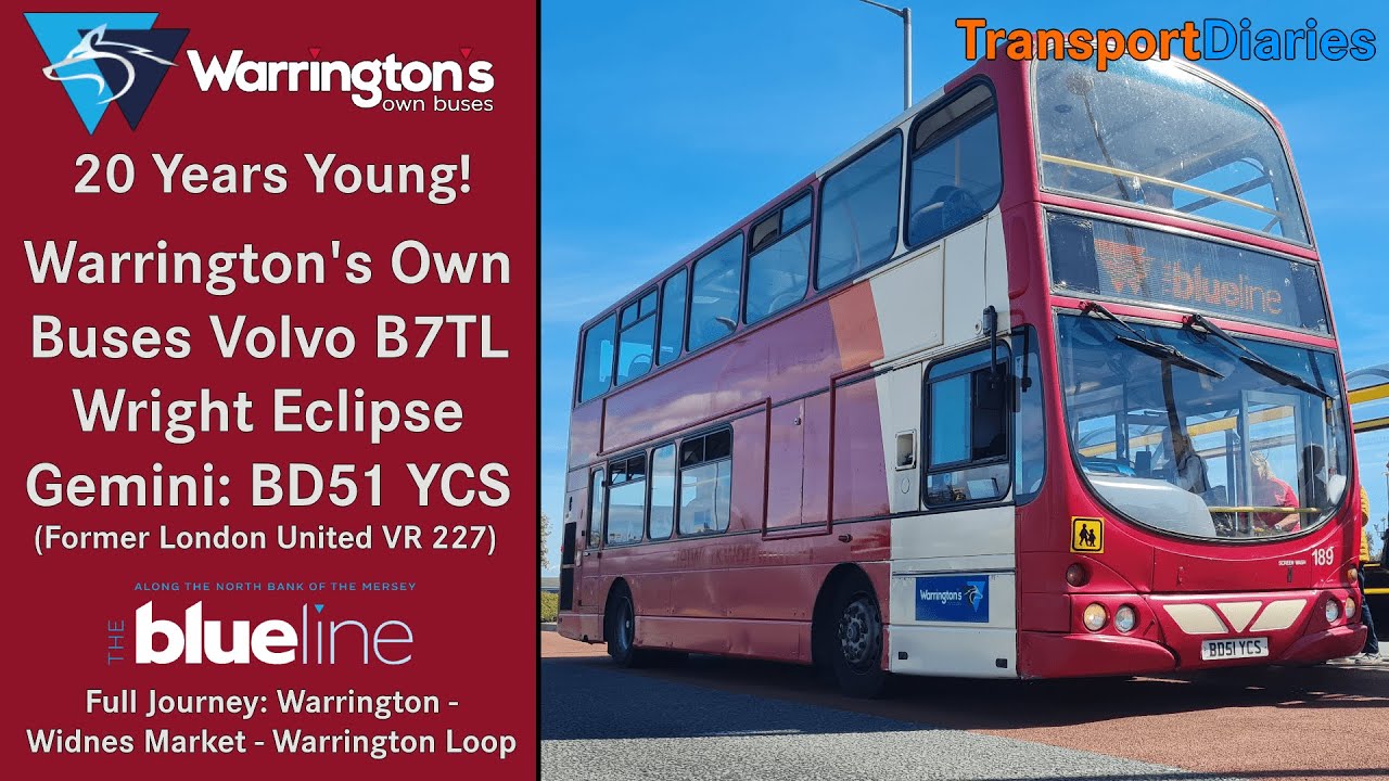 20 Years Young! Warrington's Own Buses Volvo B7TL Wright Eclipse Gemini: BD51 YCS - YouTube