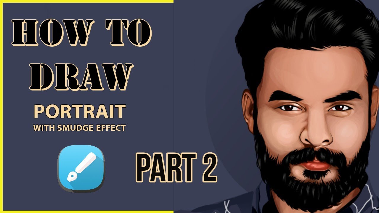 How to Draw Vector Portrait With Smudge Effect PART 2 | Infinite Design ...
