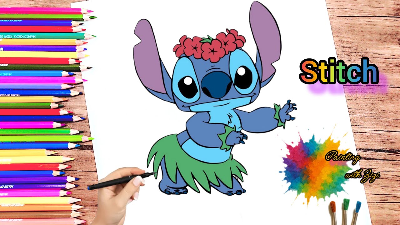 How to Draw Stitch From Lilo and Stitch(Dance) for beginners |Cute ...