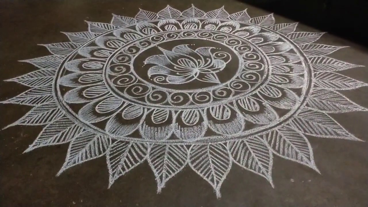 Beautiful rangoli design 742 - YouTube