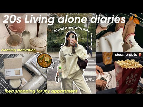 living alone in my 20s🍂💐|كيفاش كندوز نهاري و انا ساكنة بوحدي🎀(IKEA HOME SHOPPING🛍️,cleaning,cinema🍿)