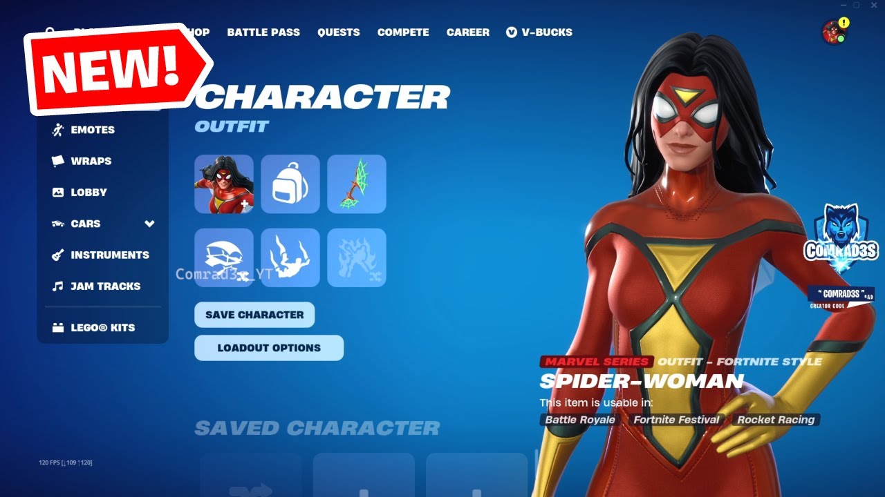 Fortnite New Spider-Woman Skin bundle Full Showcase - YouTube