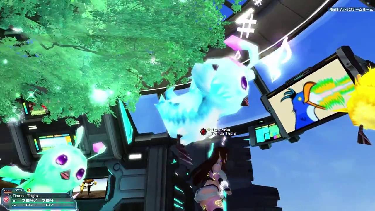 「PSO2」 ロビーアクション 255「ラッピーズ」LA Rappy's - YouTube