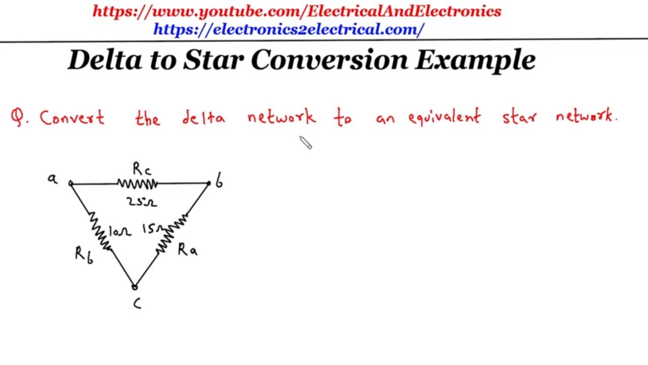 Delta to Star Conversion Example - YouTube