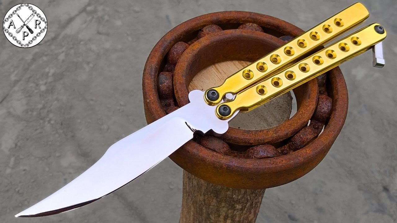 Turning a Rusty Bearing into a Beautiful but Extremely Sharp BUTTERFLY ...