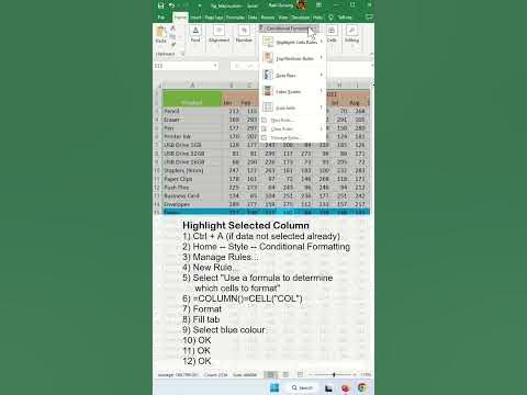 Crosshair Highlight In Excel - How To Highlight Row And Column Of Active Cell -Excel Tips and ...