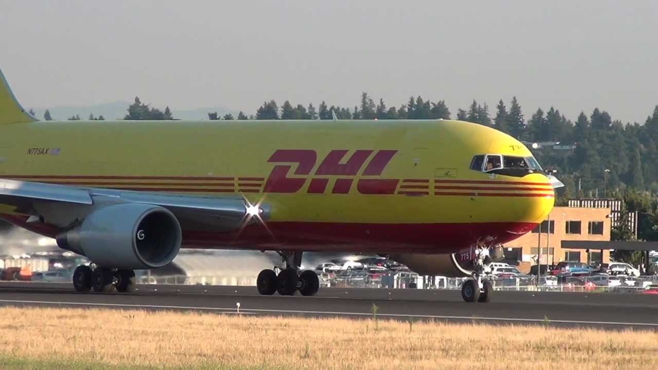 DHL (ABX Air) N775AX 767-200 Takeoff Portland Airport (PDX) - YouTube