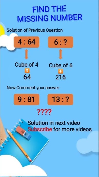 Missing Number | Reasoning question 2 | Find the missing number | #subscribe - YouTube