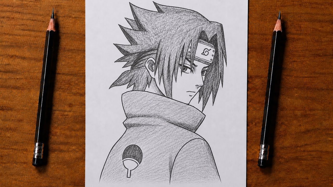 How to Draw Sasuke Uchiha | Easy Anime Drawing Step by Step - YouTube
