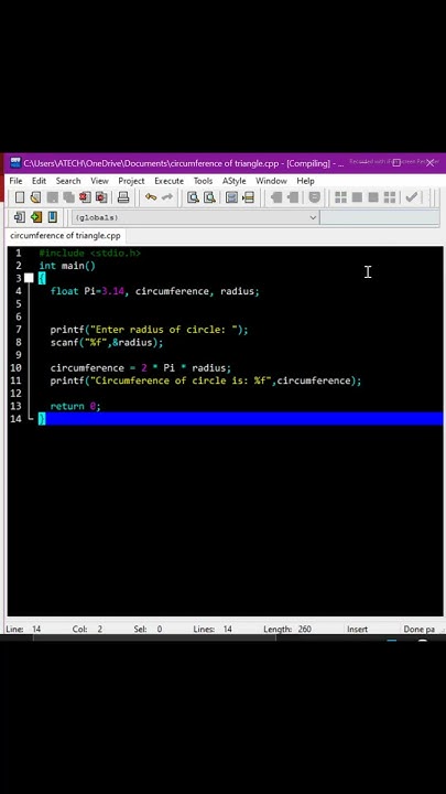 Circumference Of Triangle Coding Codinglife Short Viral Viralshort Shortfeed Clanguage