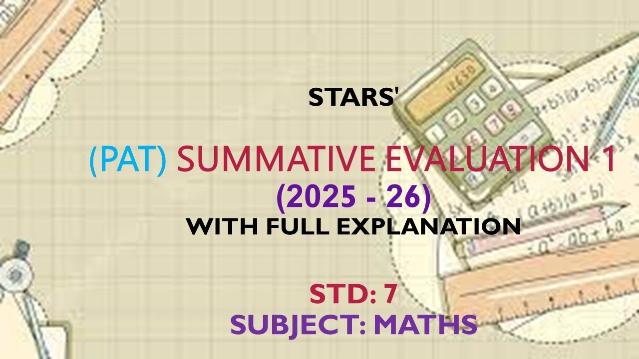 7th Maths I PAT Summative Evaluation (2025) Practice Question Paper I ...