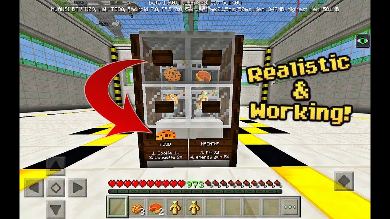 ️ FOOD MACHINE in Minecraft PE! 36 command blocks! Command block ...