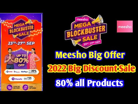 Meesho Mega Blockbuster Sale || Meesho Big Discount Offer || 80% Off ...