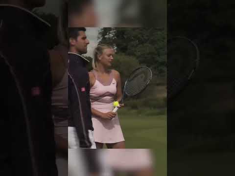 Is Djokovic FLIRTING with this HOT tennis girl? 😳😳 #shorts #tennis
