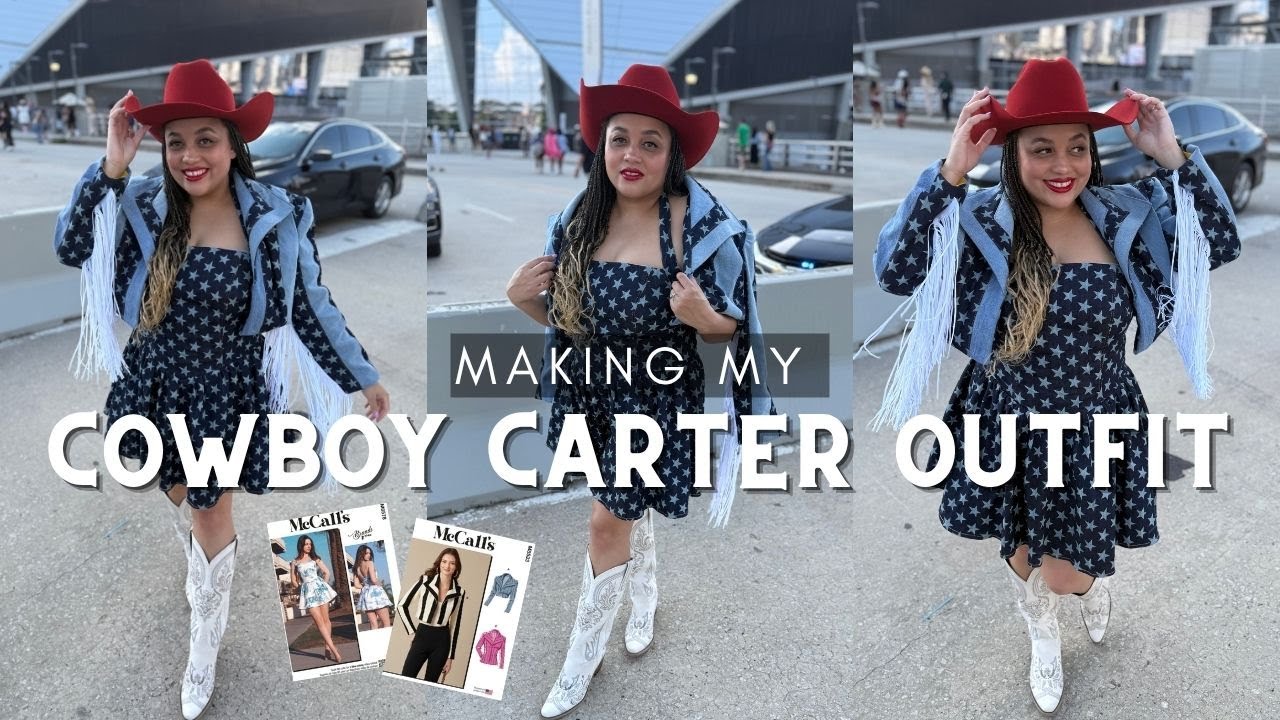 Making my Cowboy Carter outfit! (with McCall's M8533 and M8578) - YouTube