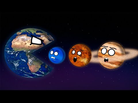 THE EARTH ATE THE SOLAR SYSTEM! Humans on Mars and the Earth Pac-man