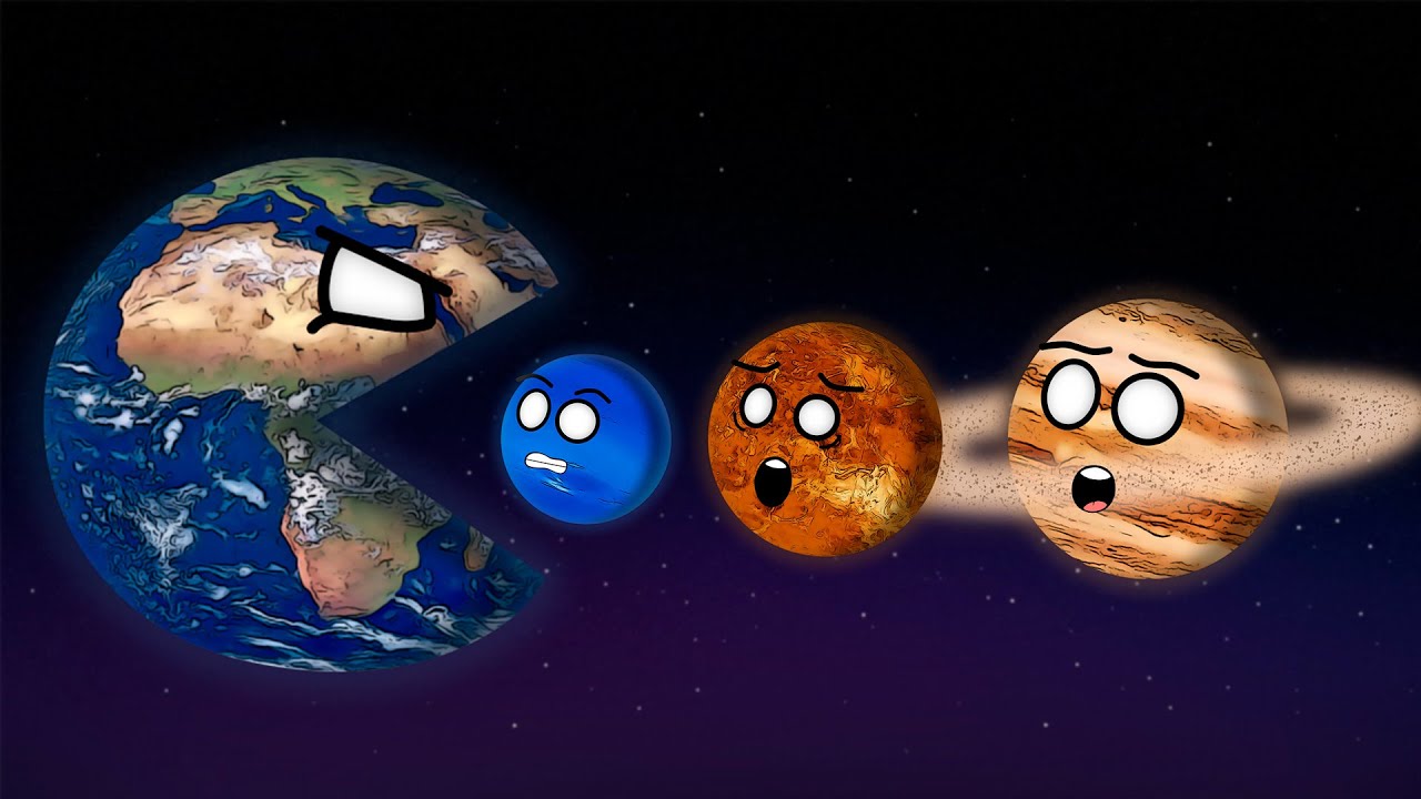 THE EARTH ATE THE SOLAR SYSTEM! Humans on Mars and the Earth Pac-man ...