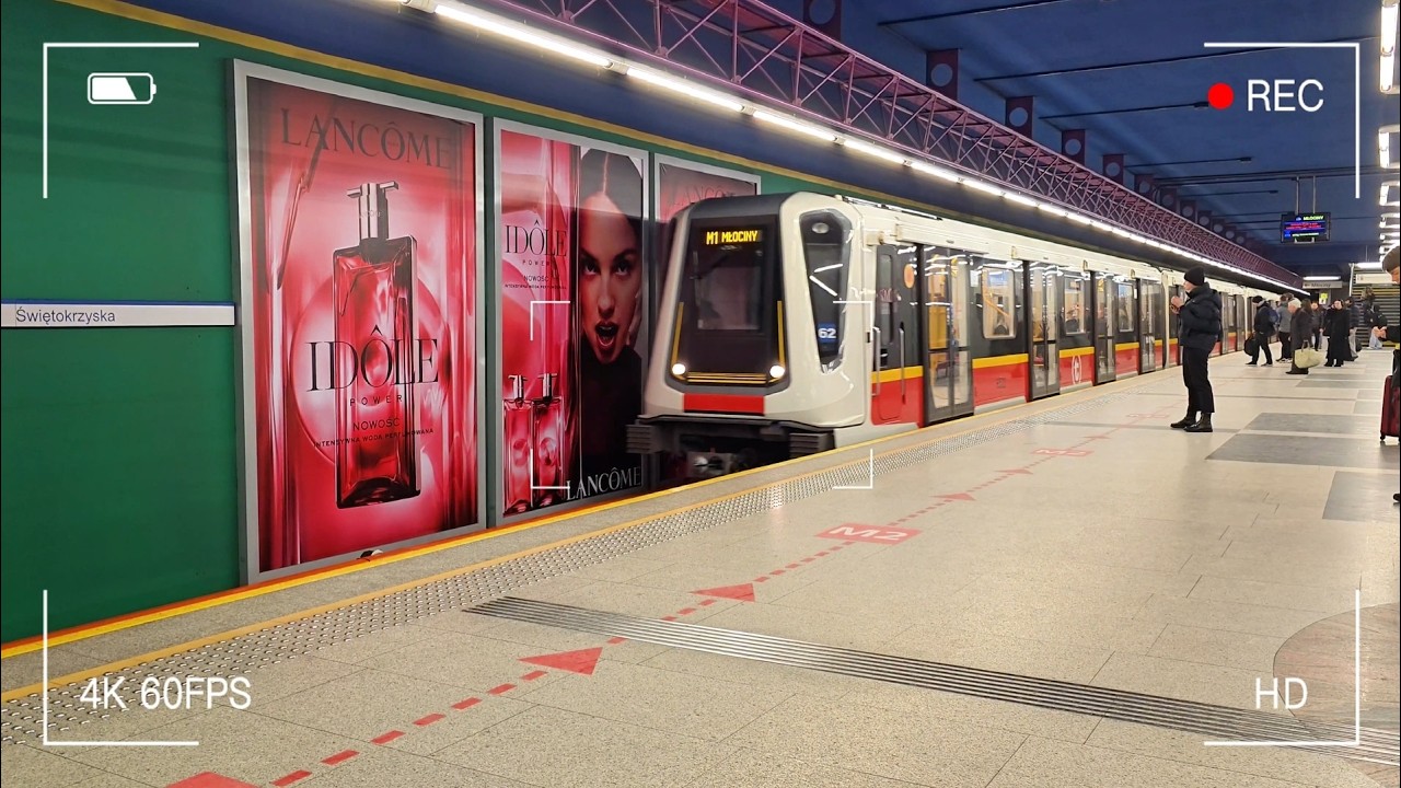 Warsaw: metro ride M1: from Swiętokrzyska station to Mlociny. 4K - YouTube