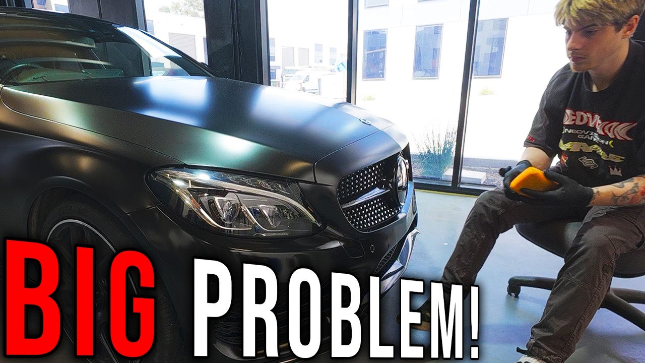 AMG C43 Satin Black Wrap and Ceramic Coat + Door Jambs - YouTube