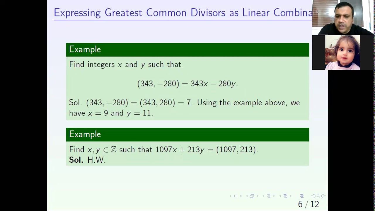 M343-4-Expressing Greatest Common Divisors as Linear Combinations - YouTube