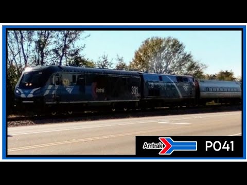 Amtrak 301 slowly leads P041 through Dover, FL - YouTube