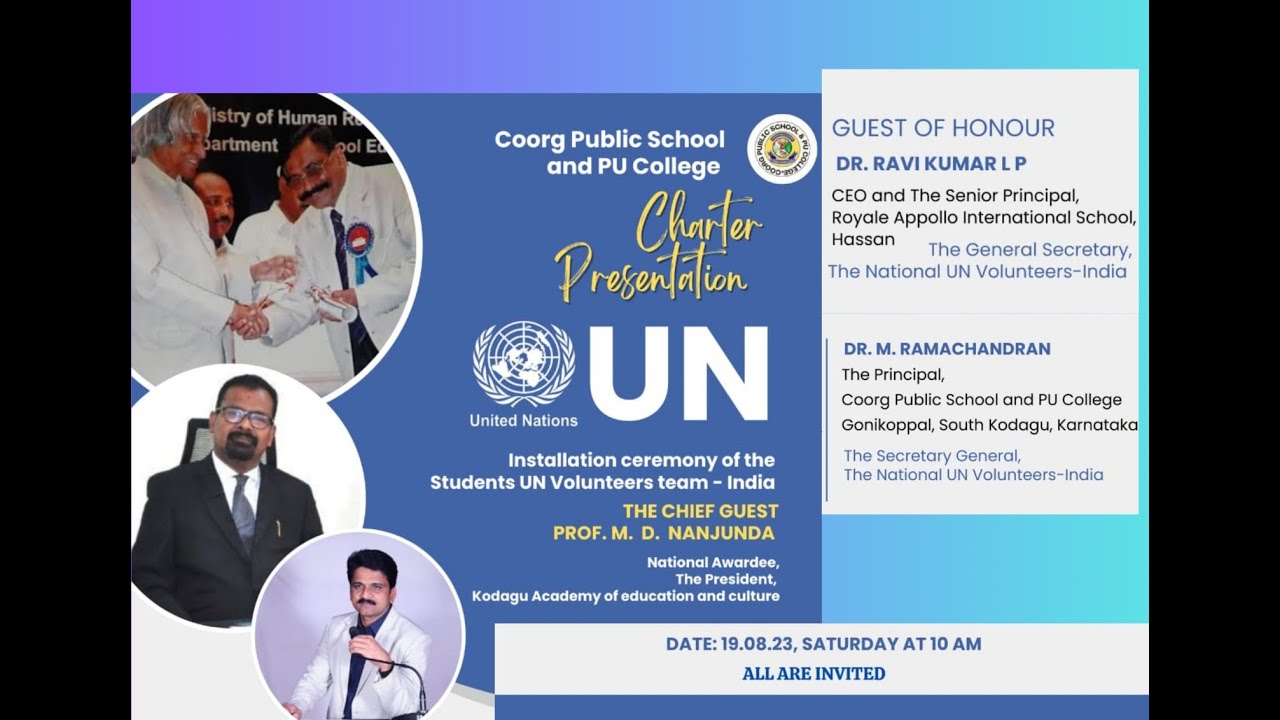 Installation of Students' UN Volunteers Team India - YouTube