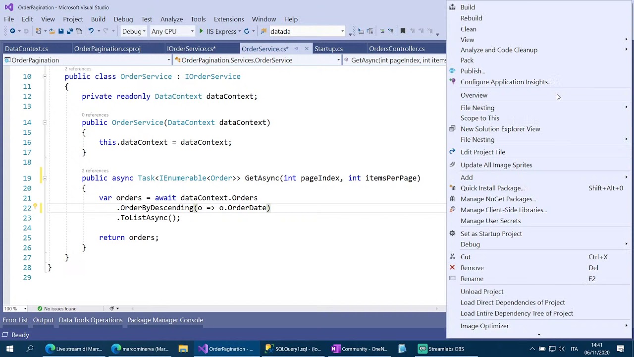 Live Coding: Ordinamento e paginazione dei dati con Entity Framework Core e Dapper - YouTube