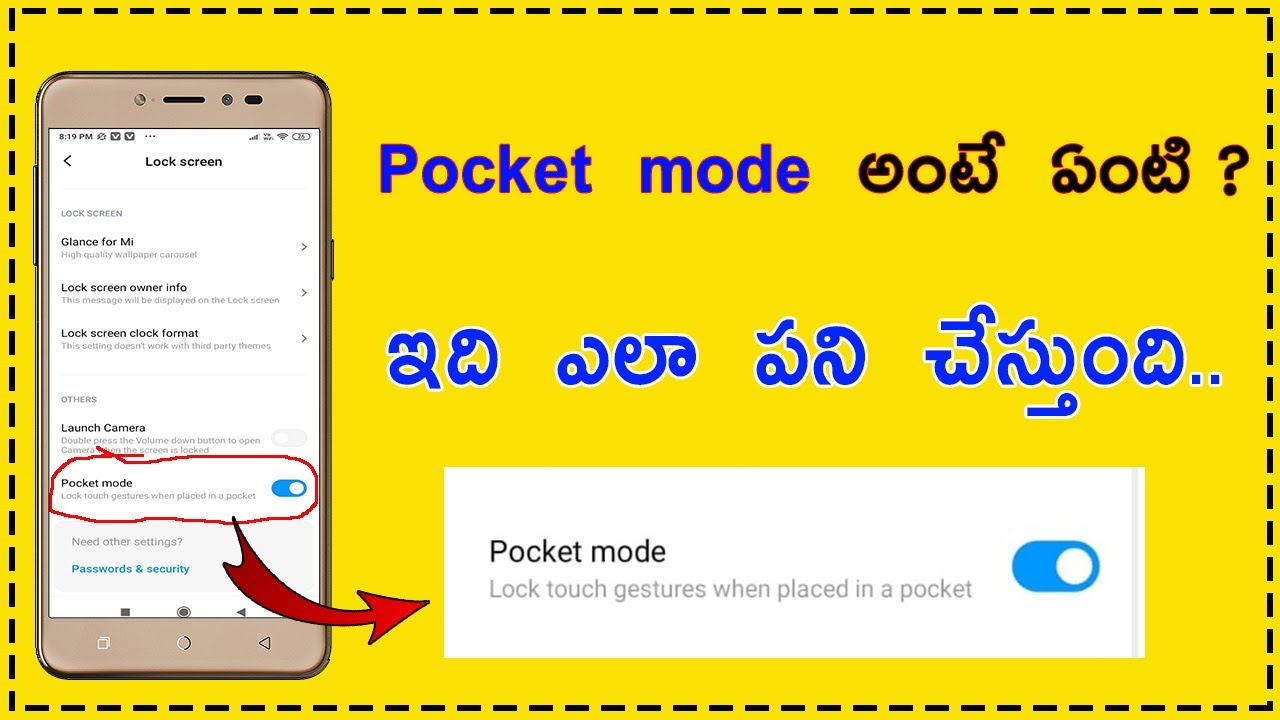 pocket mode option enable in any android telugu | Tech chandra - YouTube