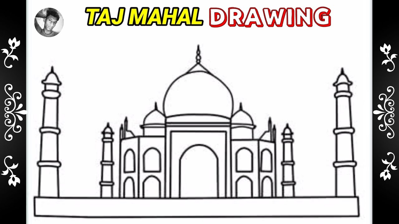 How to draw Taj Mahal || Taj Mahal drawing easy || @SantanuKumarArt ...