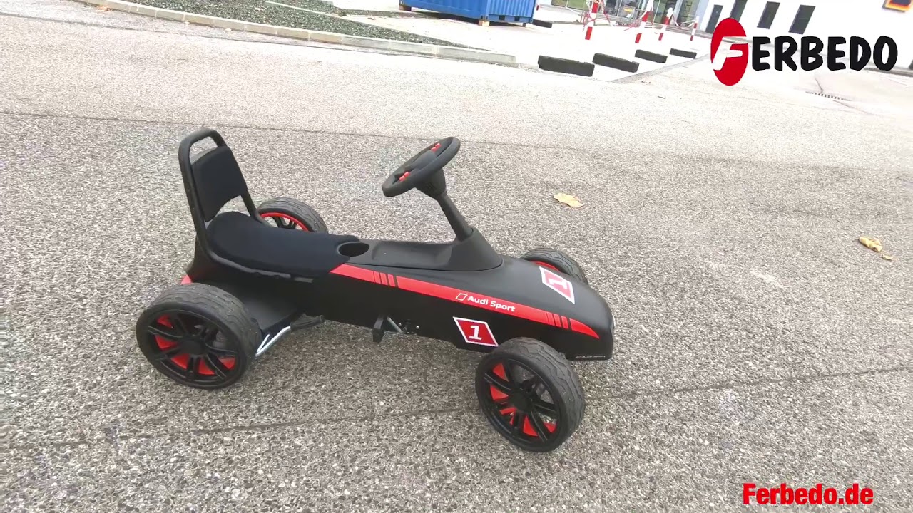 Audi Go-Cart mit Soundlenkrad und Niederquerschnitts-Reifen - YouTube