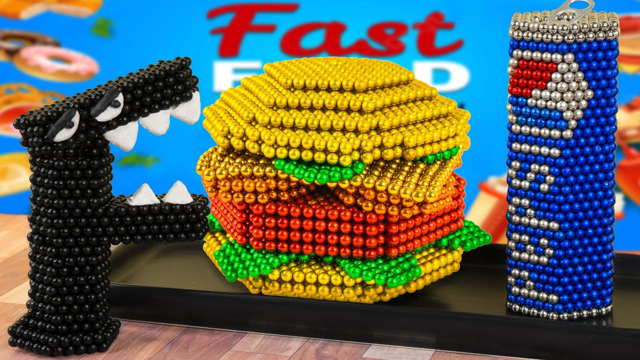 Magnet Alphabet Lore: F eats Hamburger made from A and C - YouTube