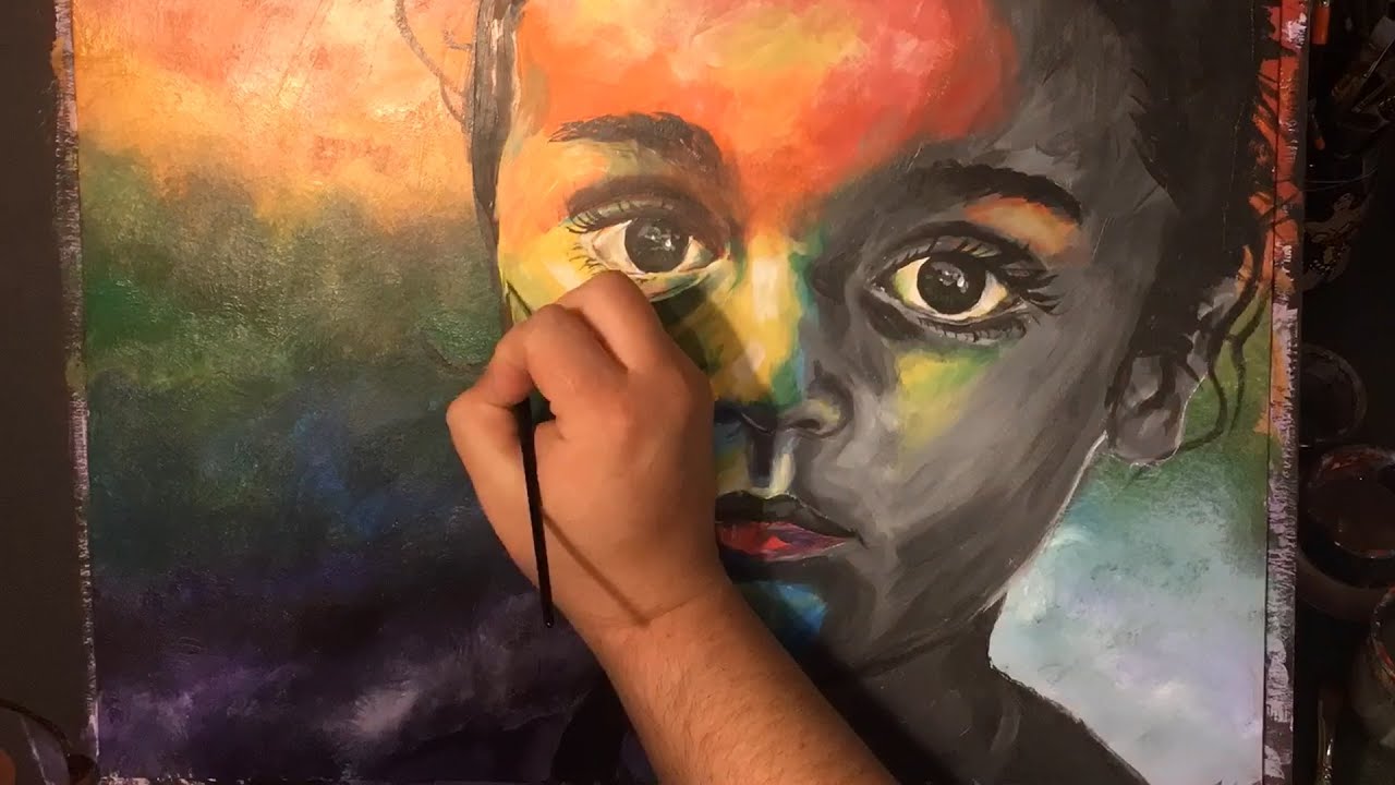 "Rainbow" Acrylic Painting - YouTube