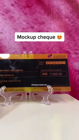 Mock Up Cheque Untuk Hantaran - YouTube