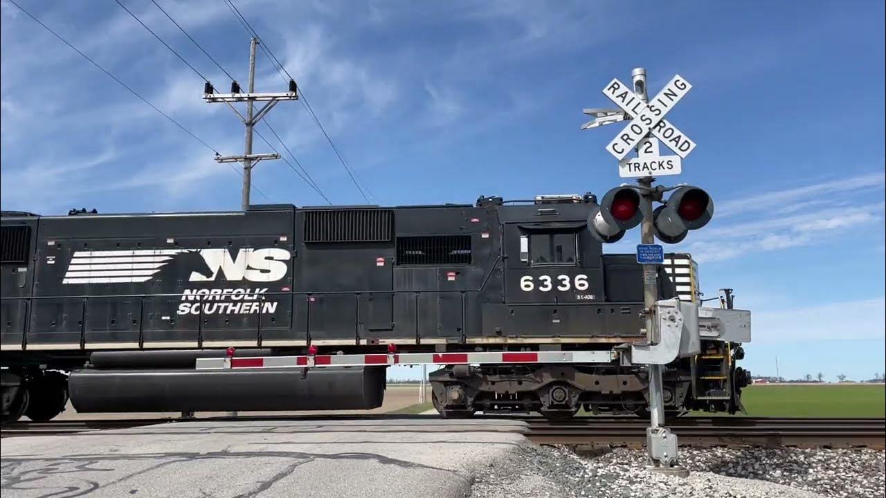 NS 6336 Leads Local East | Rd. 4 Railroad Crossing, Leipsic, OH - YouTube