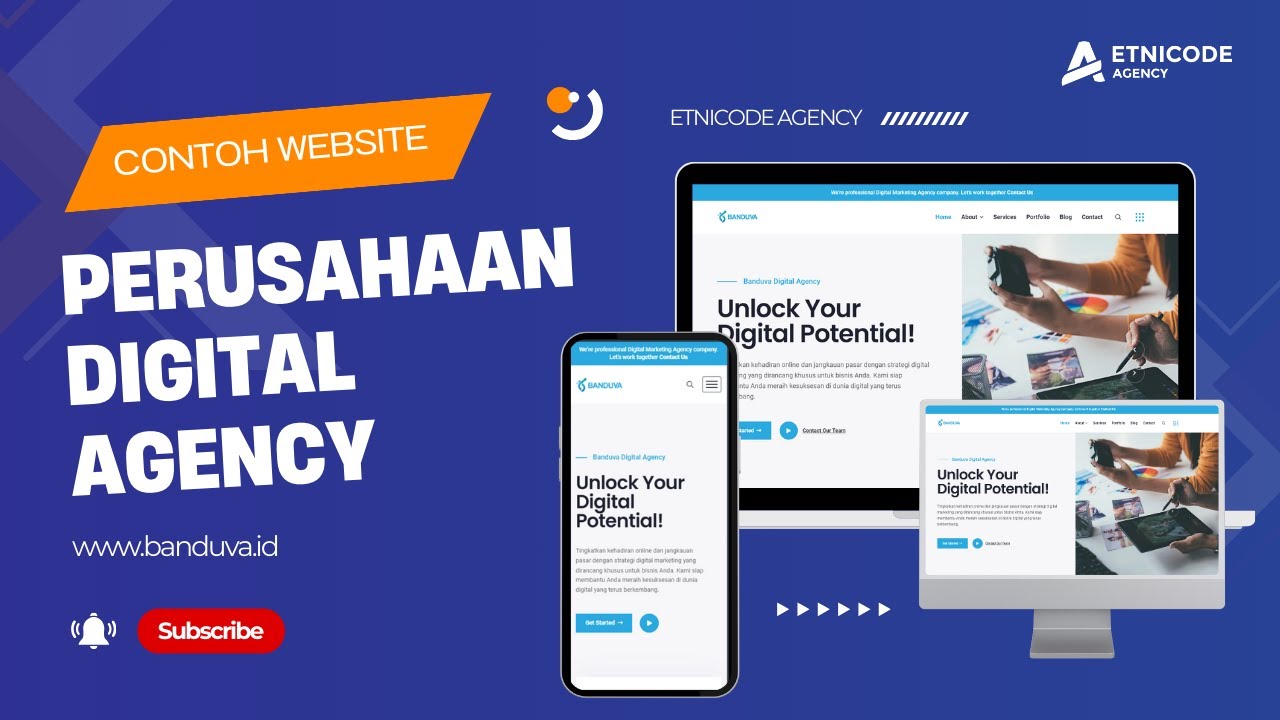 CONTOH WEBSITE PERUSAHAAN DIGITAL MARKETING AGENCY - YouTube
